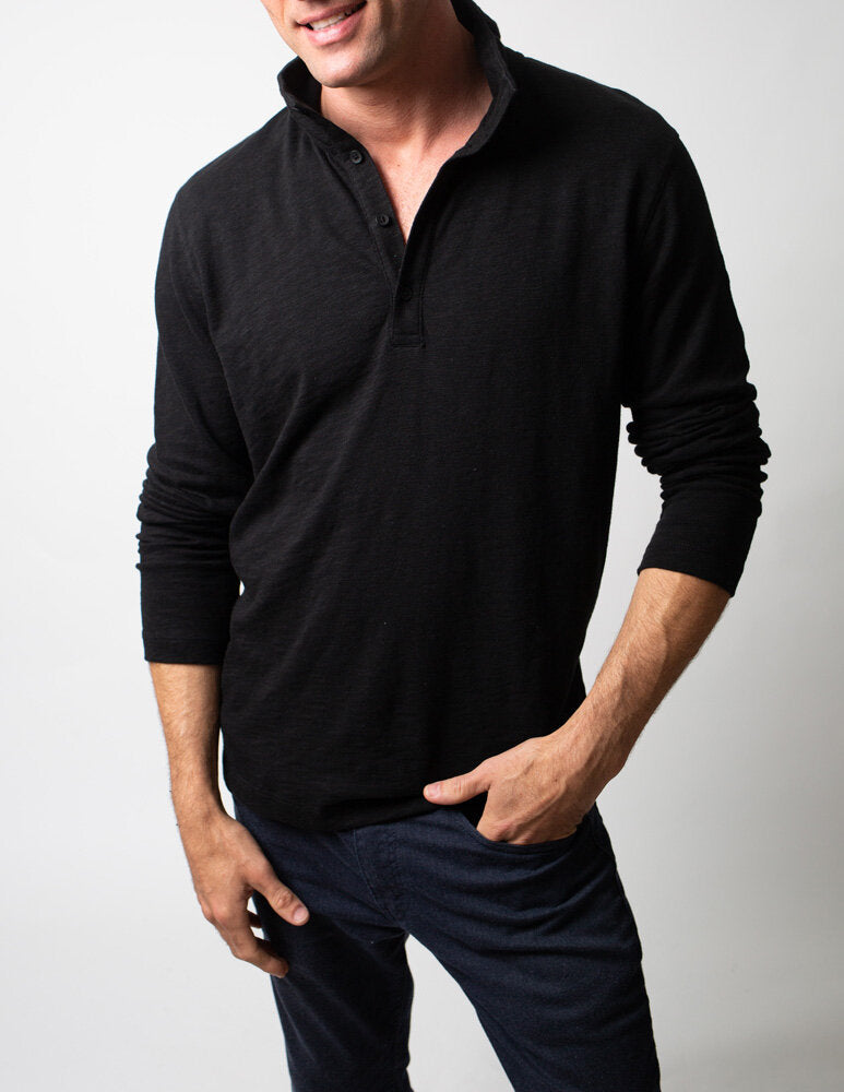 JIMMY QUARTER BUTTON | Black – Leonard Frisbie