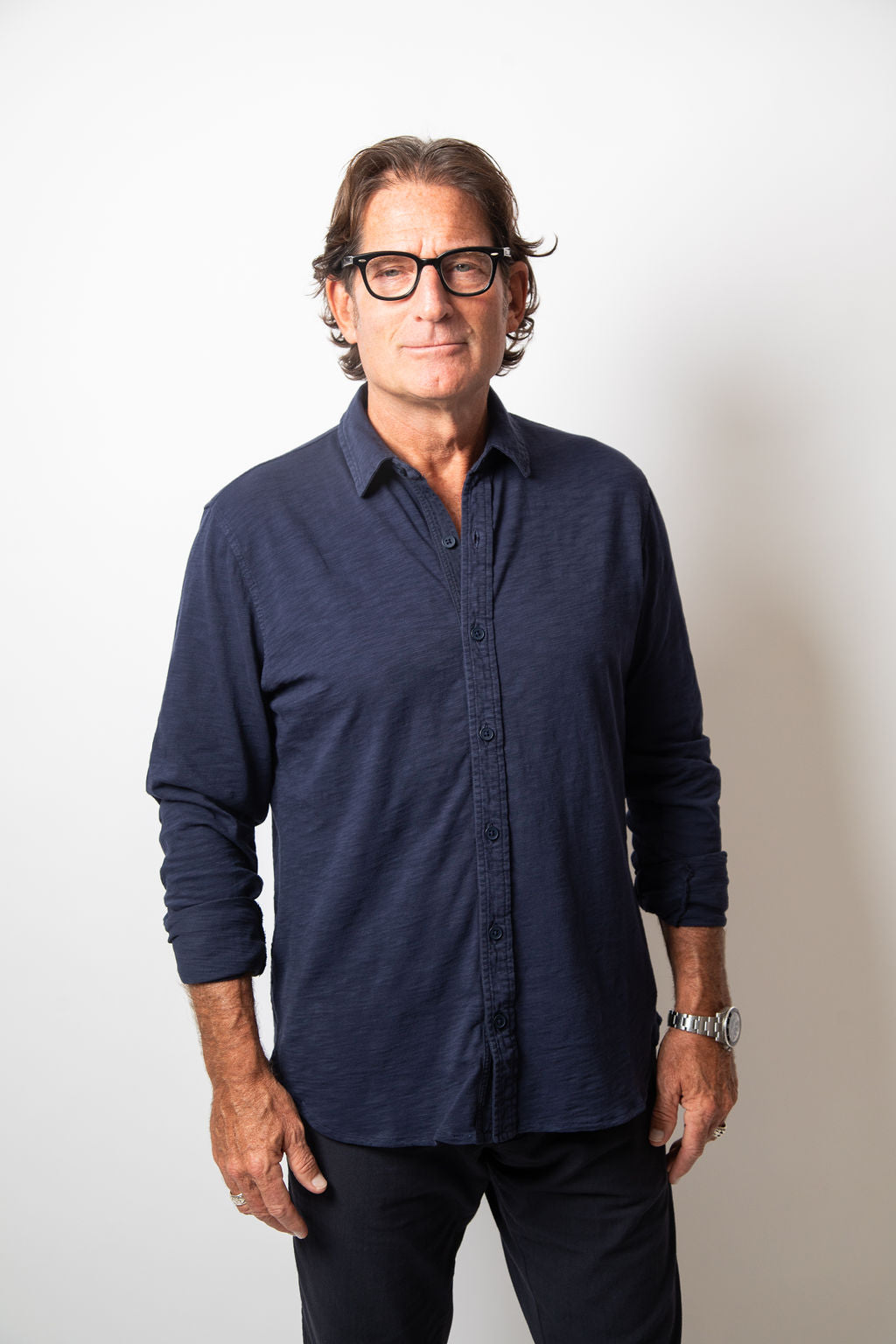 MIKE BUTTON UP without pockets | Dark Indigo – Leonard Frisbie