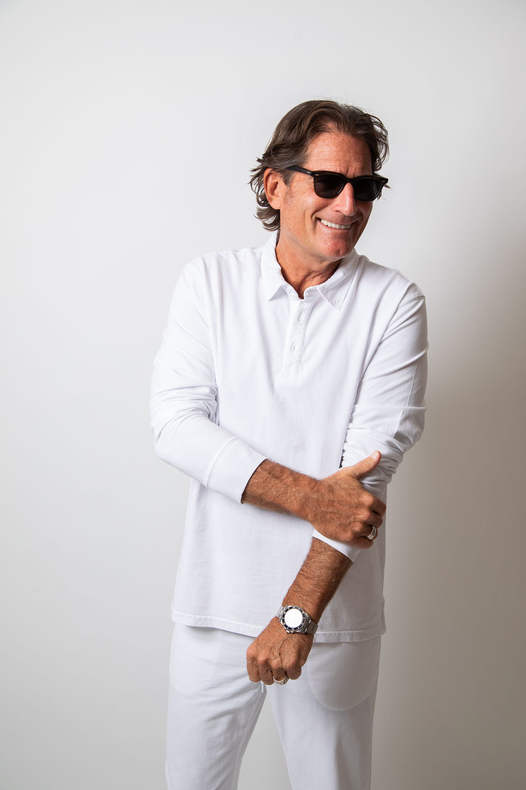 ROBERT LONG SLEEVE POLO | White – Leonard Frisbie